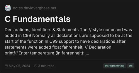 C Fundamentals