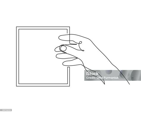 손 은 간판 종이 시트 한 줄 아트 손으로 그린 연속 윤곽을 보유하고 있습니다 문서 빈 시트 공지 사항 미니멀 한 디자인 편집 가능한 스트로크 격리벡터 일러스트레이션 개념에