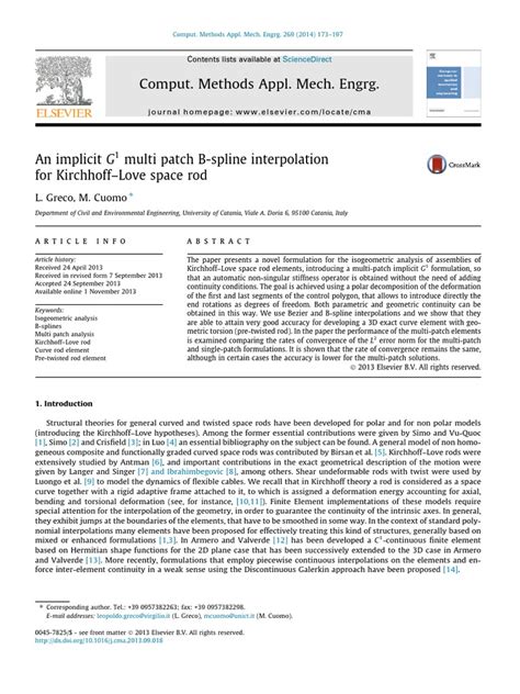 comput methods appl mech engrg l greco m cuomo pdf