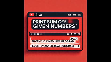 Java 8 Print Sum Of All Given Numberjava8 Youtube