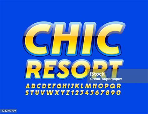 벡터 다채로운 로고 세련된 리조트 밝은 알파벳 문자와 숫자 공휴일에 대한 스톡 벡터 아트 및 기타 이미지 공휴일 관광 관광 리조트 Istock