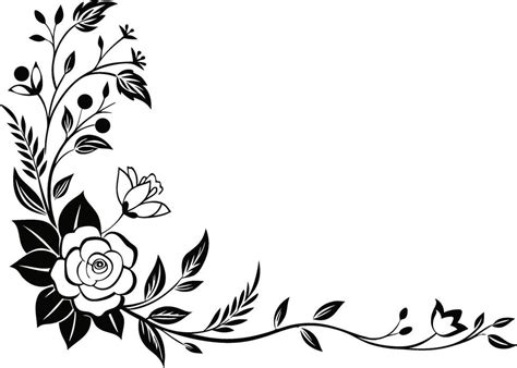 Floral Border Black And White Vector Art Icons And Graphics For Free
