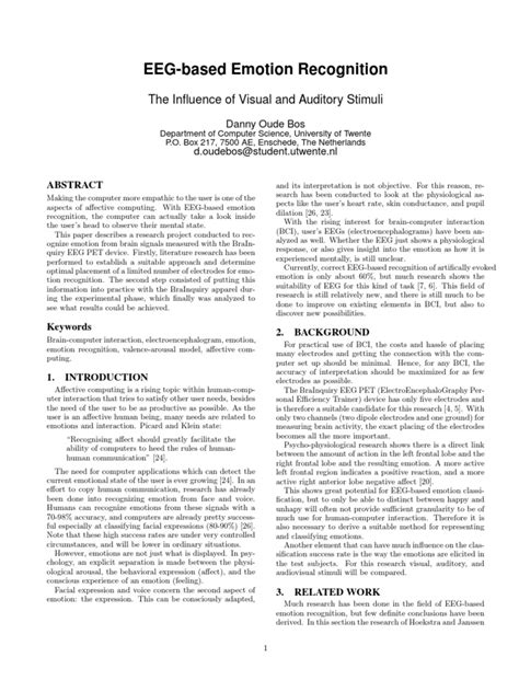 Eeg Based Emotion Recognition Pdf Electroencephalography Emotions