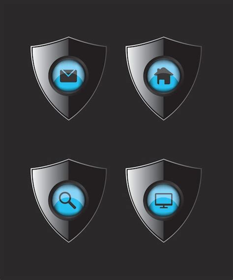 Premium Vector Shield Web Flat Icons