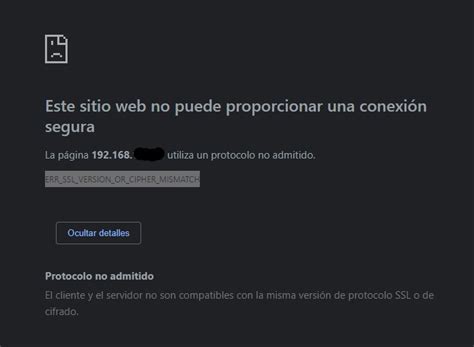 Error Errsslversionorciphermismatch En Impresoras
