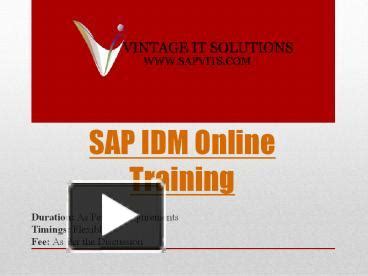 PPT SAP IDM Online Training SAP Identity Management PPT PowerPoint Presentation Free To