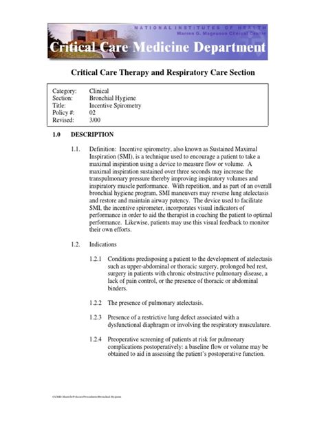 02 Incentive Spirometry Pdf Lung Medical Treatments