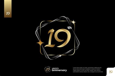 Premium Vector Gold Number 19 Logo Icon Design On Black Background
