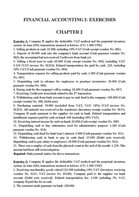 Bài Tập Gửi Sv Financial Accounting 1 In English Financial