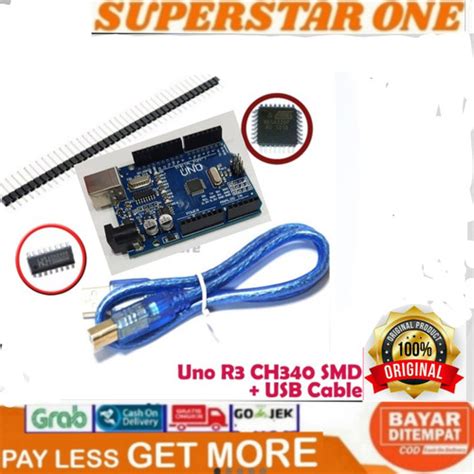 Jual ARDUINO UNO R SMD CH ATMEGA P PLUS USB PIN HEADER LENGAP Kab Serang Superstar