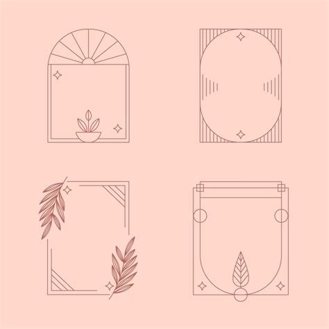 Free Vector Flat Design Minimalist Linear Frame