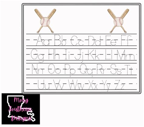 Baseball Handwriting Alphabet Worksheet Handwriting Practice Etsy