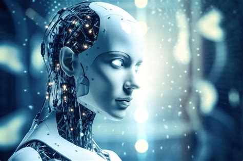 premium ai image futuristic humanoid robot