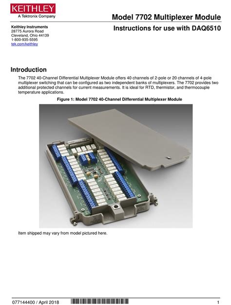 Tektronix Keithley 7702 Instructions For Use Manual Pdf Download Manualslib