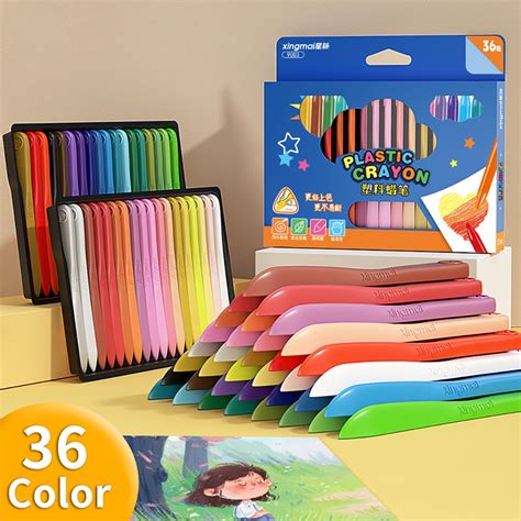 12182436 Colors Triangular Crayons Set Safe Non Toxic Triangular