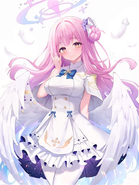 Anime Girl Pink Hair Yellow Eyes Anime Bild Blue Archive 3382x4986