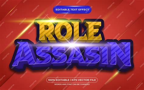 Premium Vector Role Assasin 3d Editable Text Effect Game Style