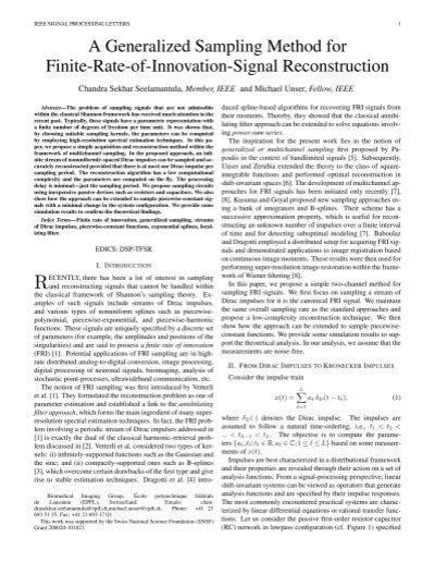 a generalized sampling method for finite rate of innovation signal