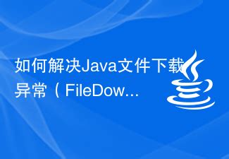 How To Solve Java File Download Exception Filedownloadexception Javatutorial Php Cn