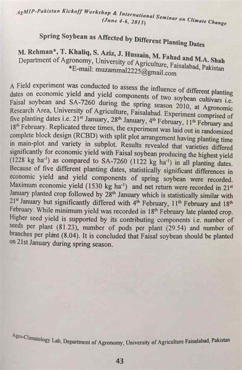 Pdf Spring Soybean As Affected By Different Planting Dates