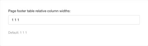 Set The Footer Table Height And Column Widths