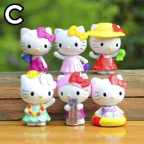 Jual Action Figure Hello Kitty Isi 6 Pcs Miniatur Topper Kue Cake Pajangan Mainan Helo Kity