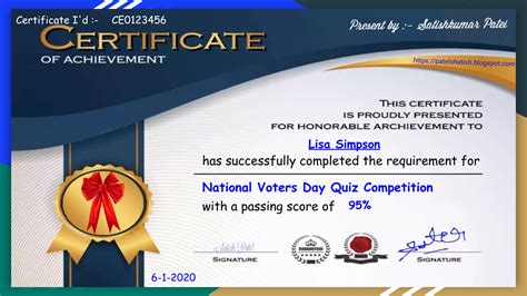 Satishkumar Patel Online Quiz With Certificate