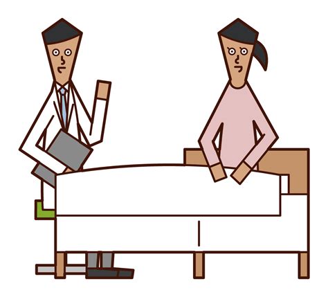 의사와 상담하는 환자 여성의 그림 무료 일러스트 소재집 Kukukeke