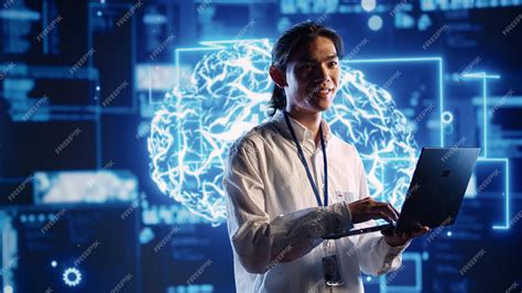 Premium Photo Asian Admin In Data Center Using Artificial