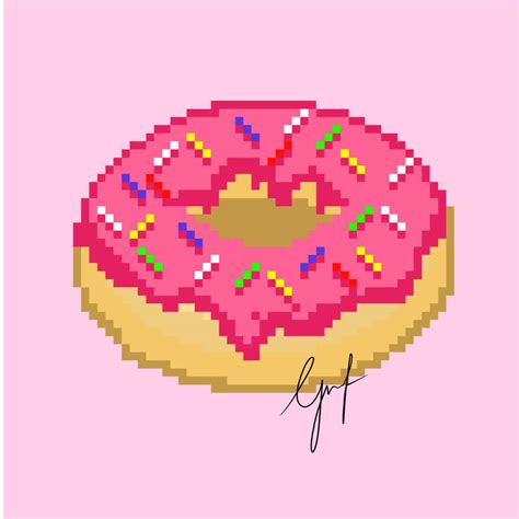 [pixel] Strawberry Sprinkle Donut By Merrygerry On Deviantart
