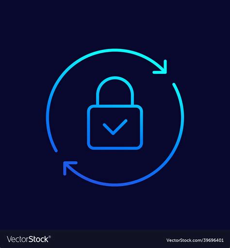Password Reset Line Icon On Dark Royalty Free Vector Image