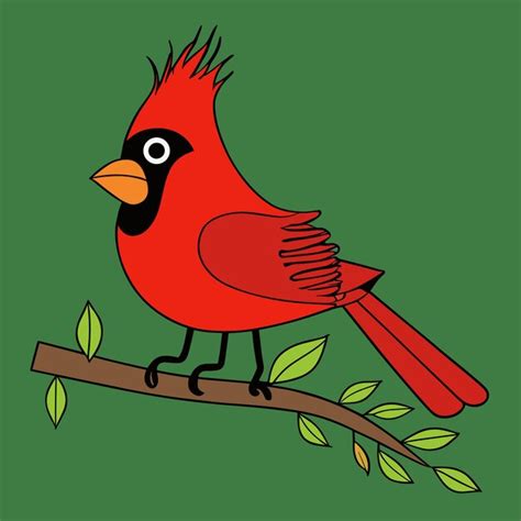 Premium Vector Cardinal Bird Hanging On A Tree Branch Design
