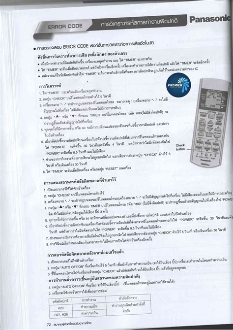 Panasonic Error Code Premiereasternair