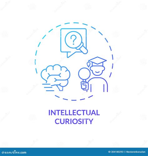 Thin Line Simple Gradient Intellectual Curiosity Icon Concept Stock