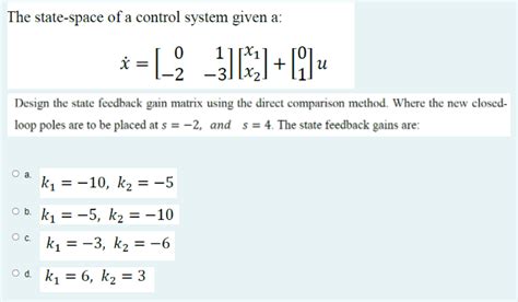 solved the state space of a control system given a