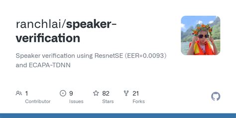 Github Ranchlai Speaker Verification Speaker Verification Using Resnetse Eer And