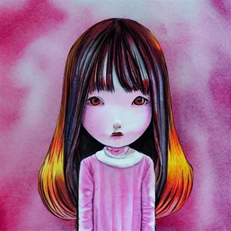 裸体女孩 Trippy Cartoon D Pencil Sketch Water Color Oil Painting Arthub ai