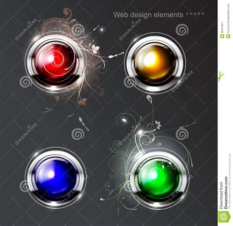 Glossy Buttons Stock Vector Illustration Of Collection