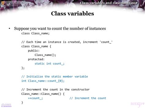 class variables and class functions ppt download