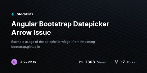 Angular Bootstrap Datepicker Arrow Issue Stackblitz