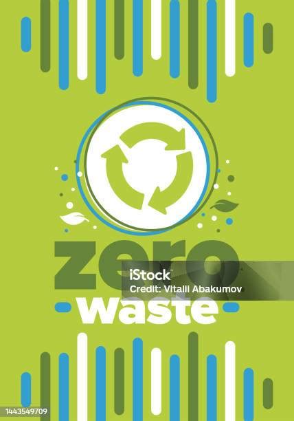 제로 웨이스트 생태 포스터 거절하고 줄이십시오 재사용 및 재활용 환경을 위한 녹색 1월 친환경 라이프스타일 지구를 구하세요 플라스틱이없고 에코 백 만 있습니다 벡터 그림 0