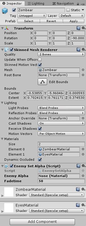 C Unity Fade In Game Object Stack Overflow