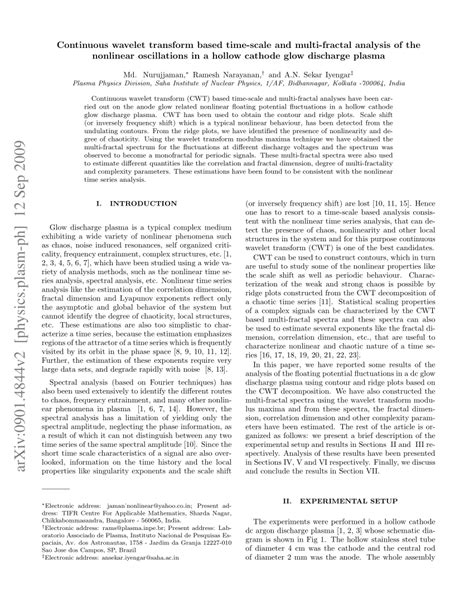 Pdf Continuous Wavelet Transform Based Time Scale And Multifractal