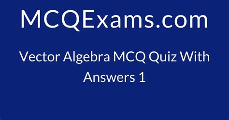 MCQ Questions For Class Commerce Maths Vector Algebra Quiz MCQExams
