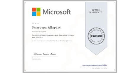Swaroopa Allaparti On Linkedin Completion Certificate For Introduction To Computers And