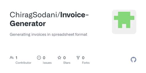 GitHub ChiragSodani Invoice Generator Generating Invoices In Spreadsheet Format