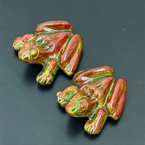 Art Vintage Ceramic Funny Naughty Frogs Male Female Anatomically