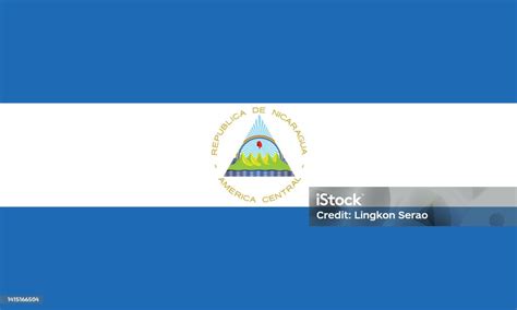 북아메리카의 니카라과의 국기의 벡터 삽화 니카라과 국기는 중앙 팔 코트가있는 수평 줄무늬 파란색 흰색 파란색 국기입니다 0명에 대한 스톡 벡터 아트 및 기타 이미지 Istock