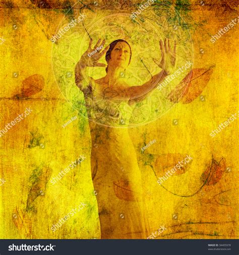 Woman Visualization Metaphor Photo Based Mixed Stock Illustration 34405978 Shutterstock