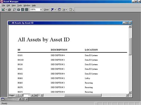 Tigereyes Fixed Asset Manager© Gold All Assets By Asset Id